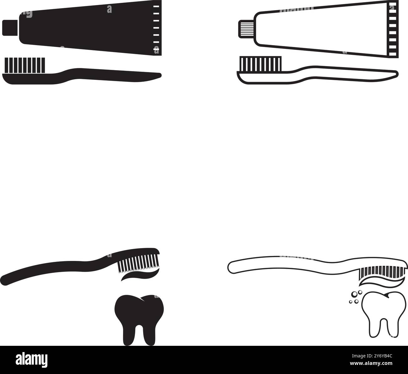 Toothbrush and toothpaste icon,element logo design Stock Vector Image ...