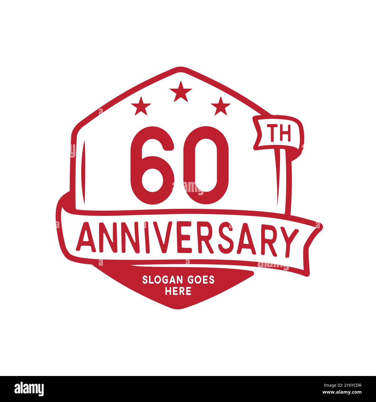60 years anniversary celebration hexagon design template. 60th ...