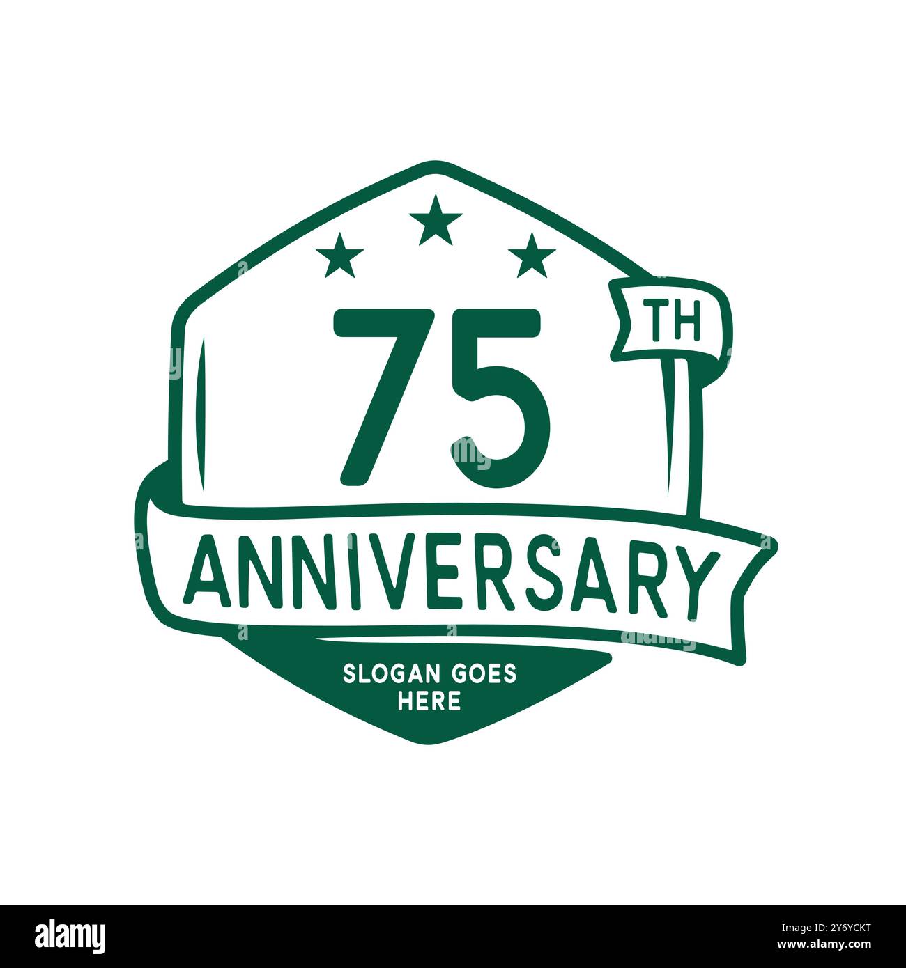 75 years anniversary celebration hexagon design template. 75th ...