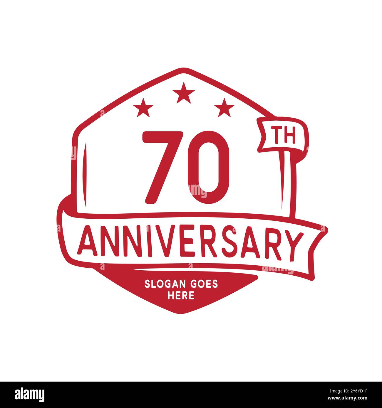 70 years anniversary celebration hexagon design template. 70th ...