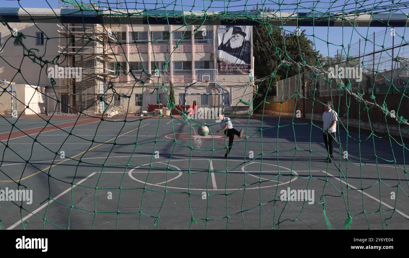 SAFED, ISRAEL - SEPTEMBER 26: Ultra-Orthodox Jews students play ...