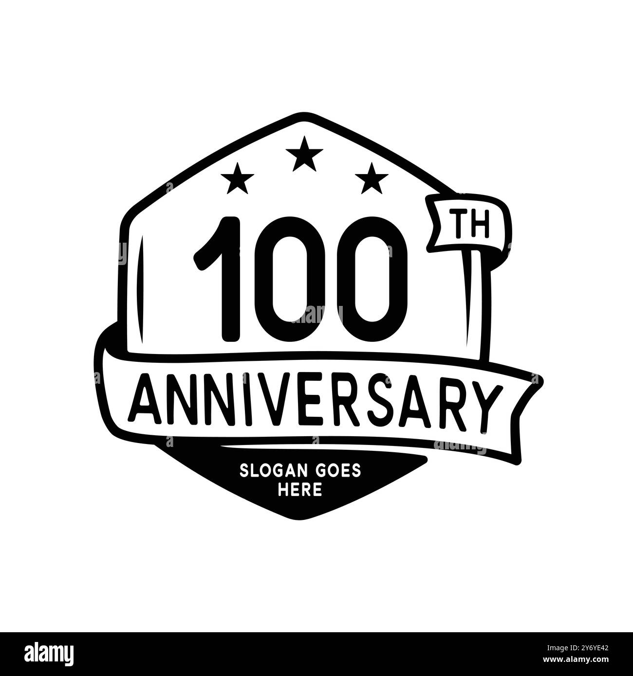 100 years anniversary celebration hexagon design template. 100th ...