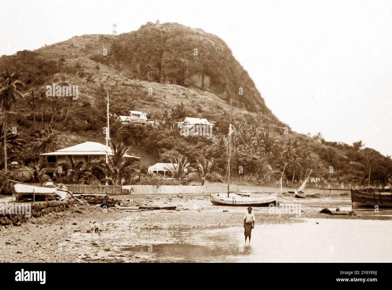 Levuka beach, Fiji, Victorian period Stock Photo - Alamy