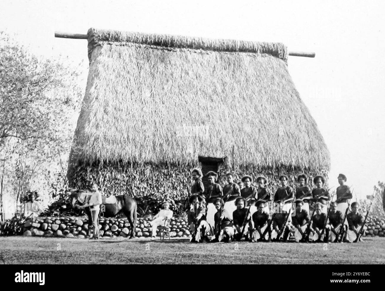 Soldiers guard house, Fiji, Victorian period Stock Photo - Alamy