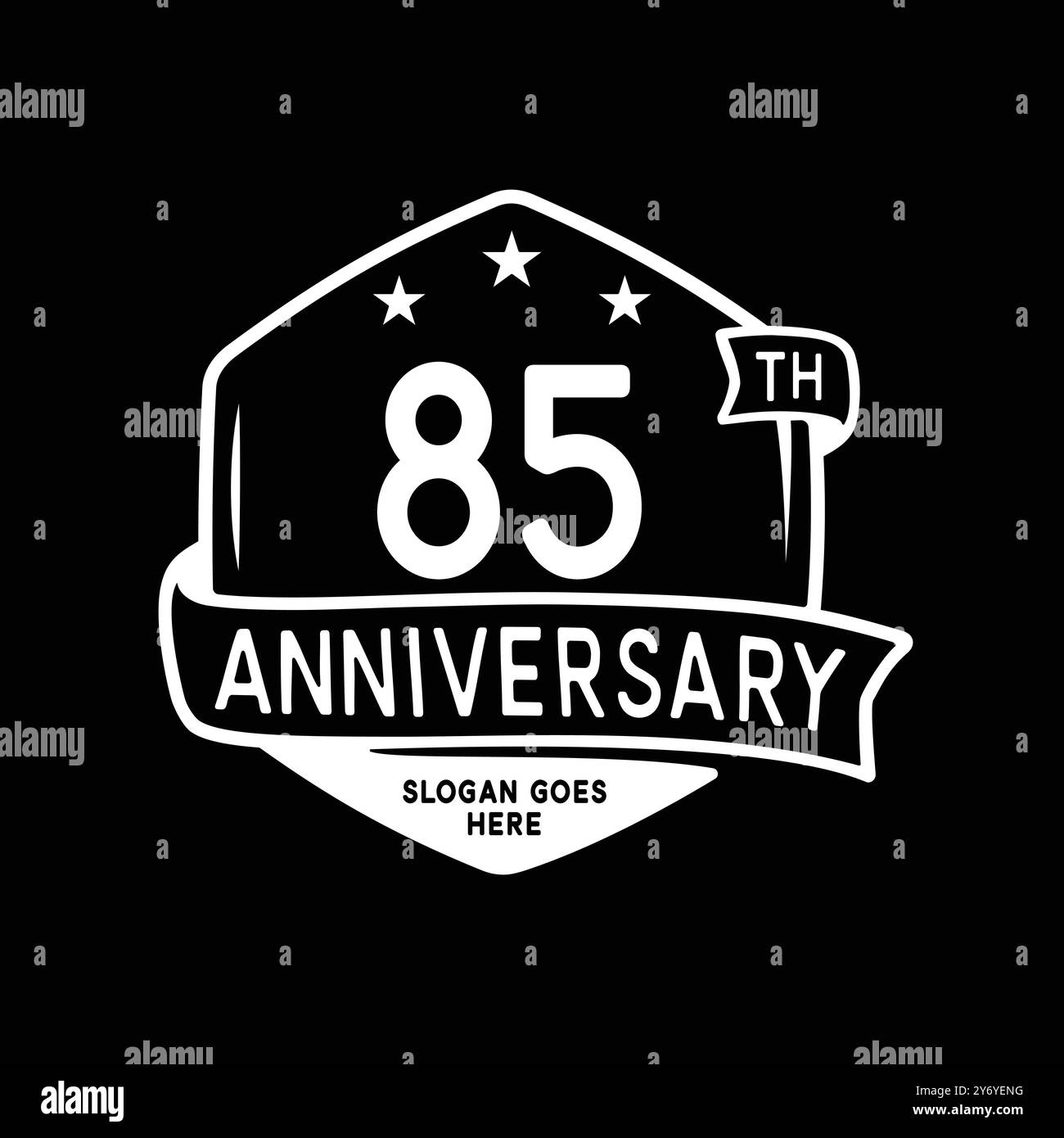 85 years anniversary celebration hexagon design template. 85th ...
