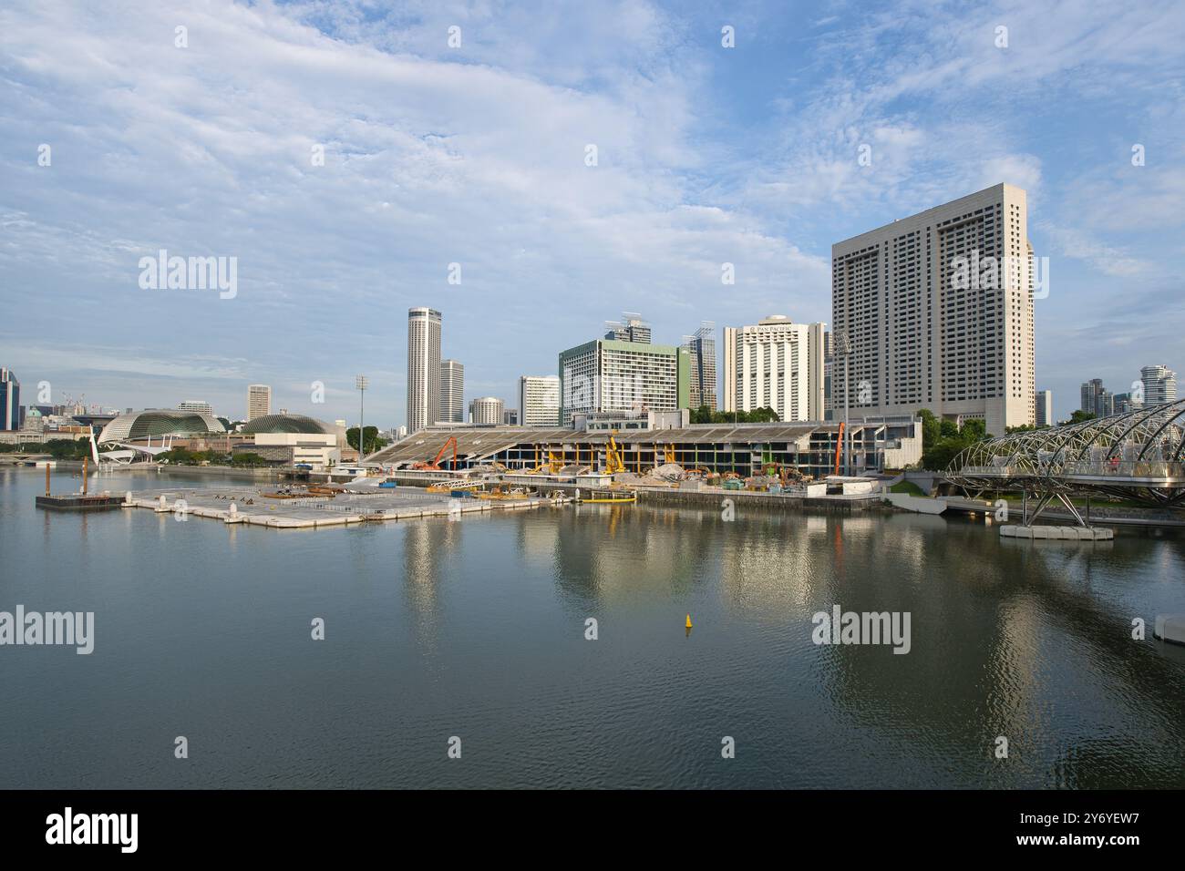 Singapore, 2 Dec 2023: Tearing down of The Float at Marina Bay. The ...