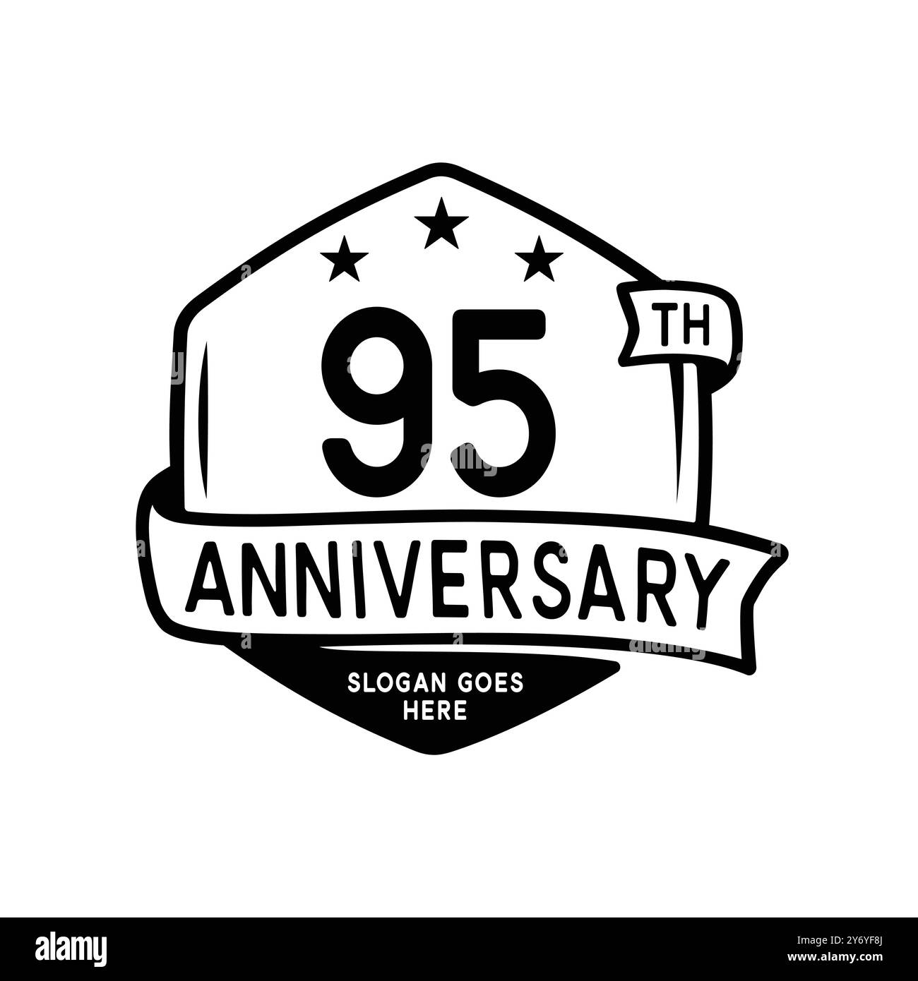 95 years anniversary celebration hexagon design template. 95th ...