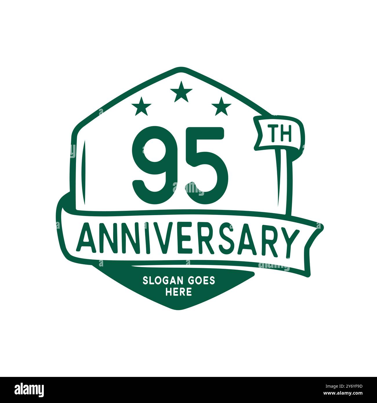 95 years anniversary celebration hexagon design template. 95th ...