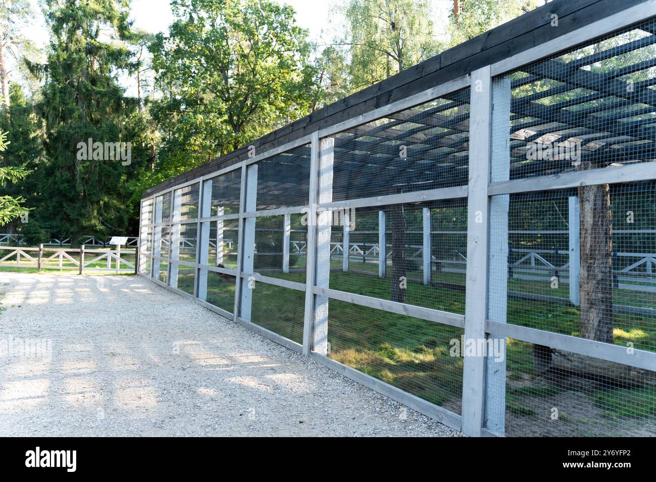 Animal enclosure in a wildlife park Stock Photo - Alamy