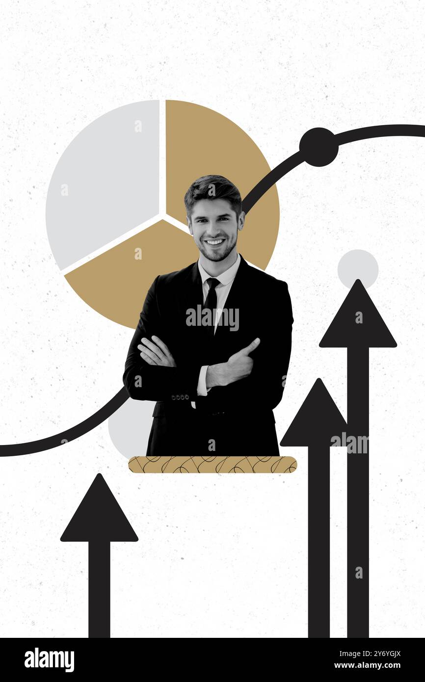 Composite trend artwork sketch image photo collage of business trader ...