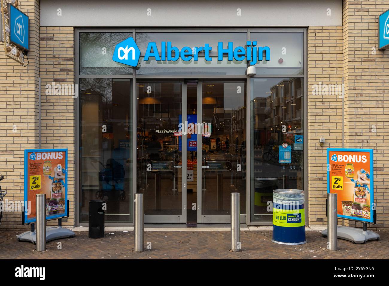 Albert Heijn supermarket logo at Utrecht Central Station Utrecht., the ...