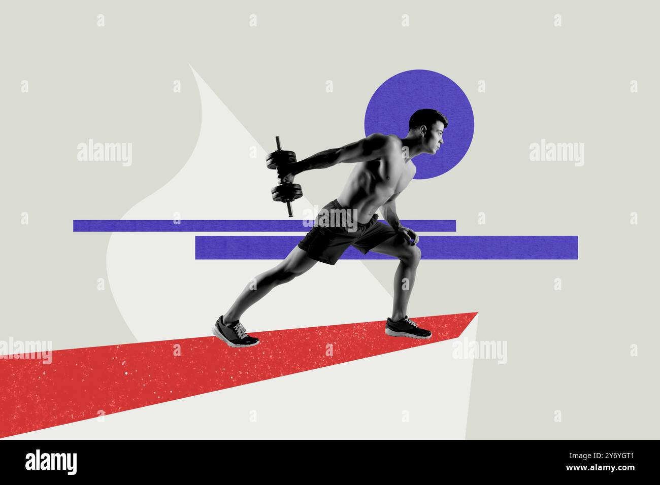 Trend artwork sketch image photo collage of sport active exercise ...