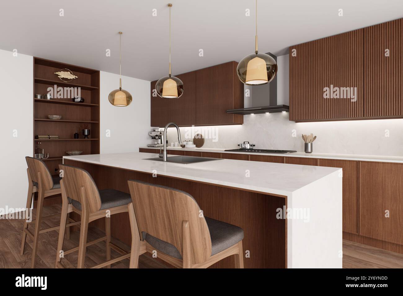 Explore a modern kitchen with stylish finishes and an open layout ...