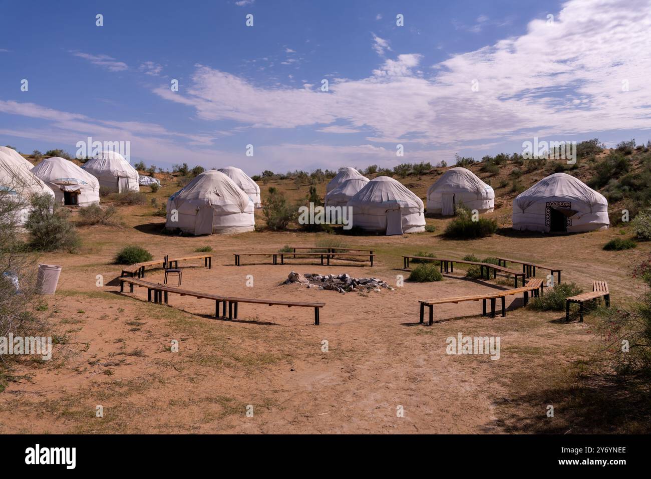 A group of tents are arranged in a circle Stock Photo - Alamy