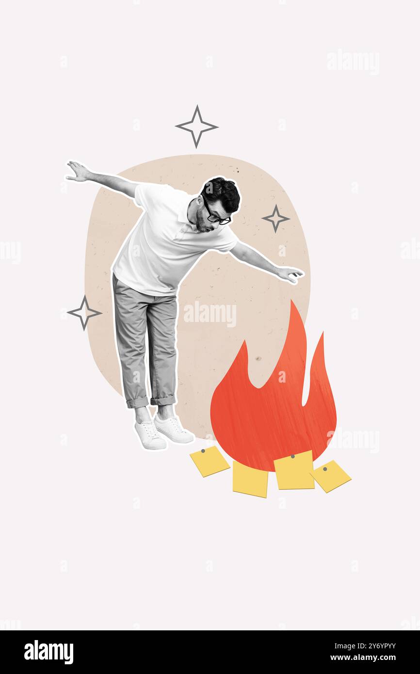 Composite trend artwork sketch image photo collage of silhouette young ...