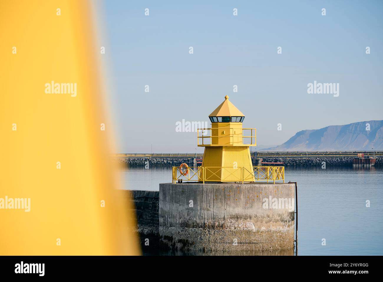 Lighthouse on concrete pier hi-res stock photography and images - Alamy