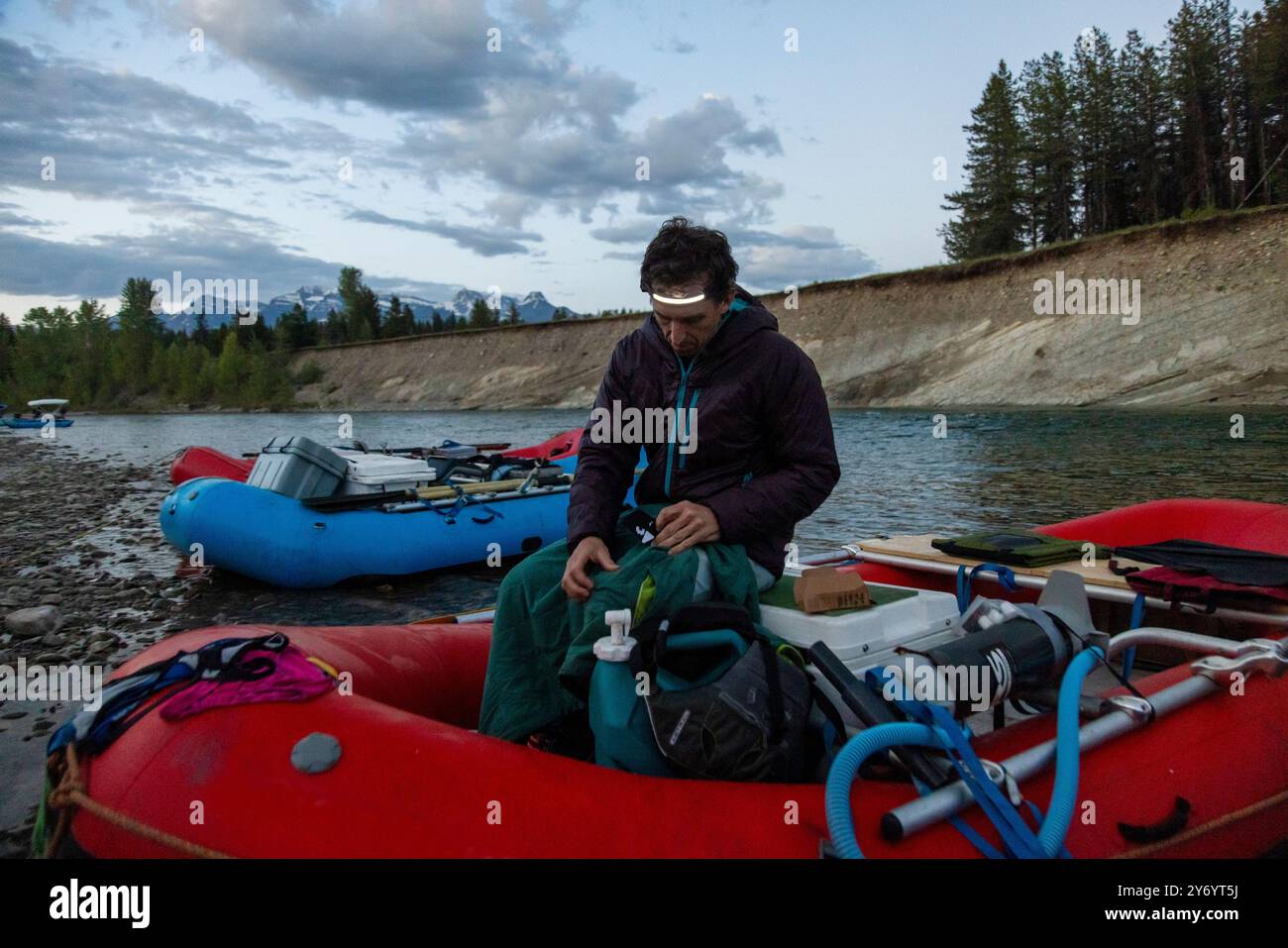 Man floating on boat during hi-res stock photography and images - Alamy