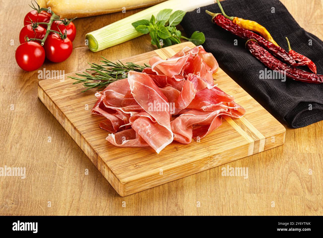 Spanish cuisine pork meat Jamon crudo Stock Photo - Alamy