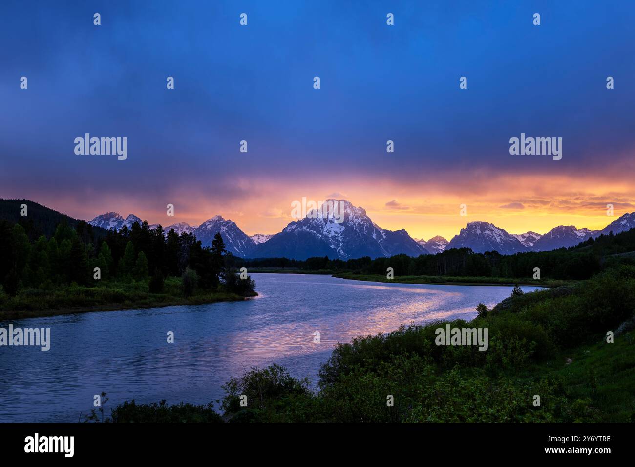 Sunset oxbow mount moran grand hi-res stock photography and images - Alamy