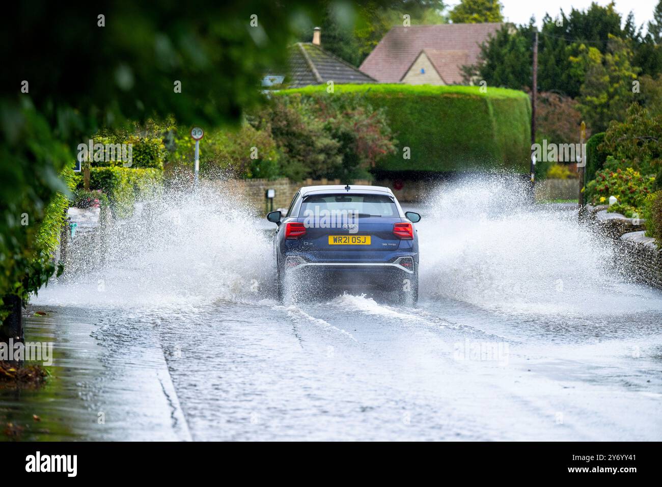 Flooding in the village of Down Ampney in the Cotswolds ...