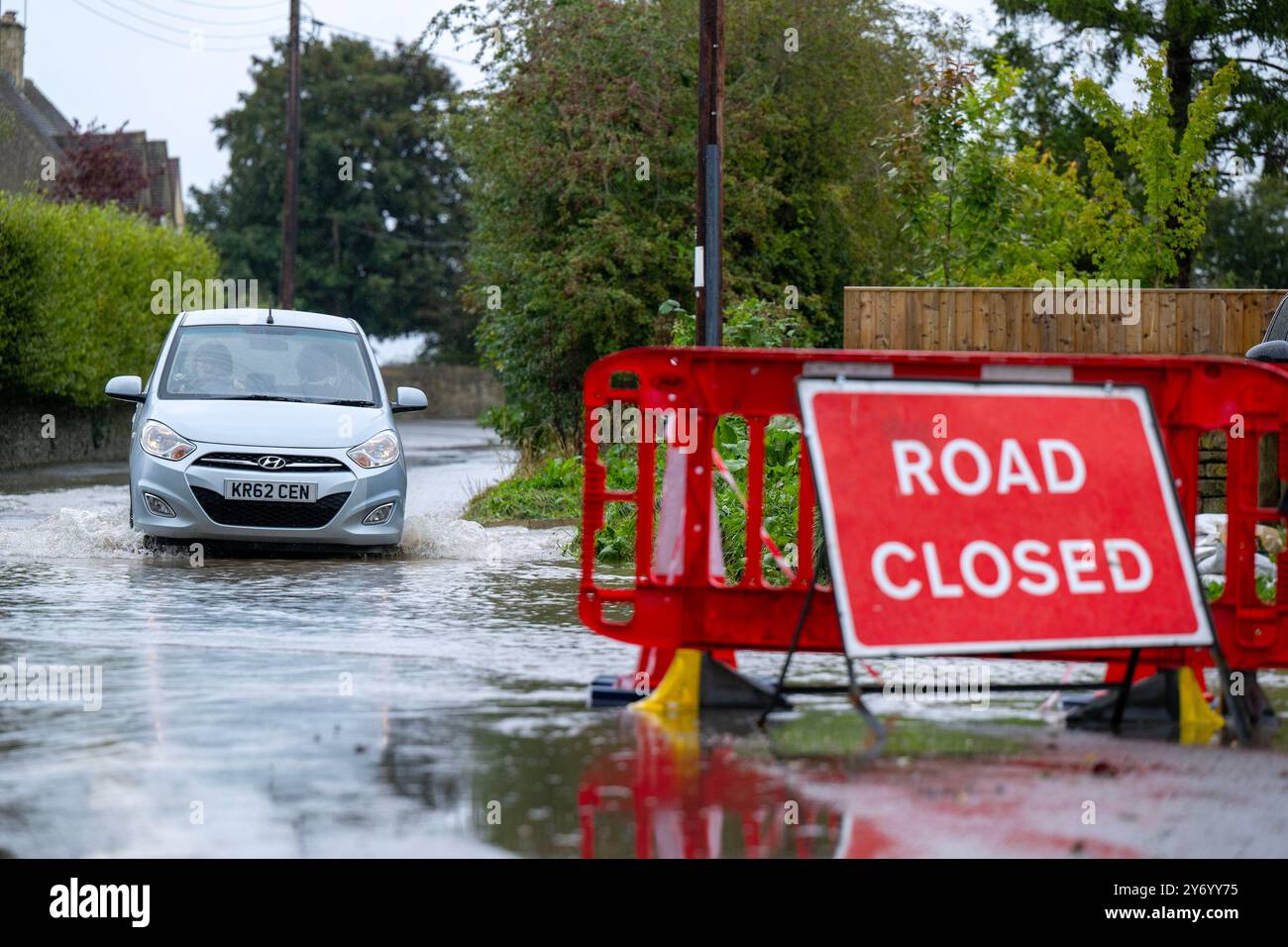 Flooding in the village of Down Ampney in the Cotswolds ...