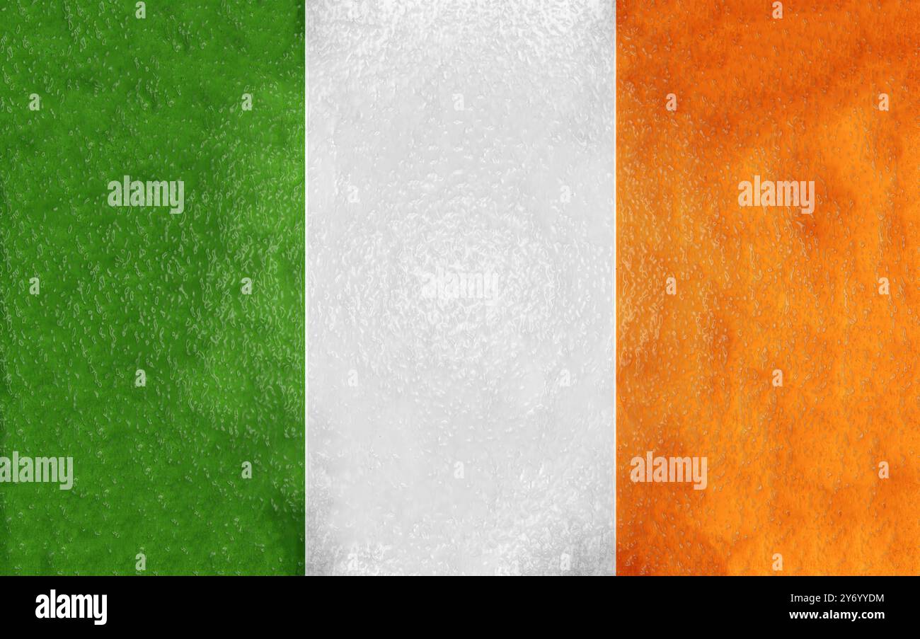 The flag of Ireland with vertical stripes of green, white and orange ...