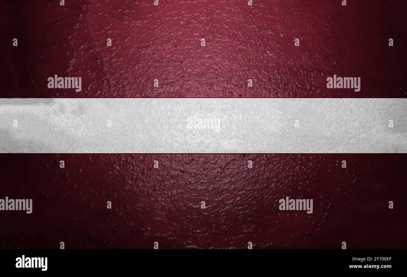 A visually textured representation of the national flag of Latvia ...