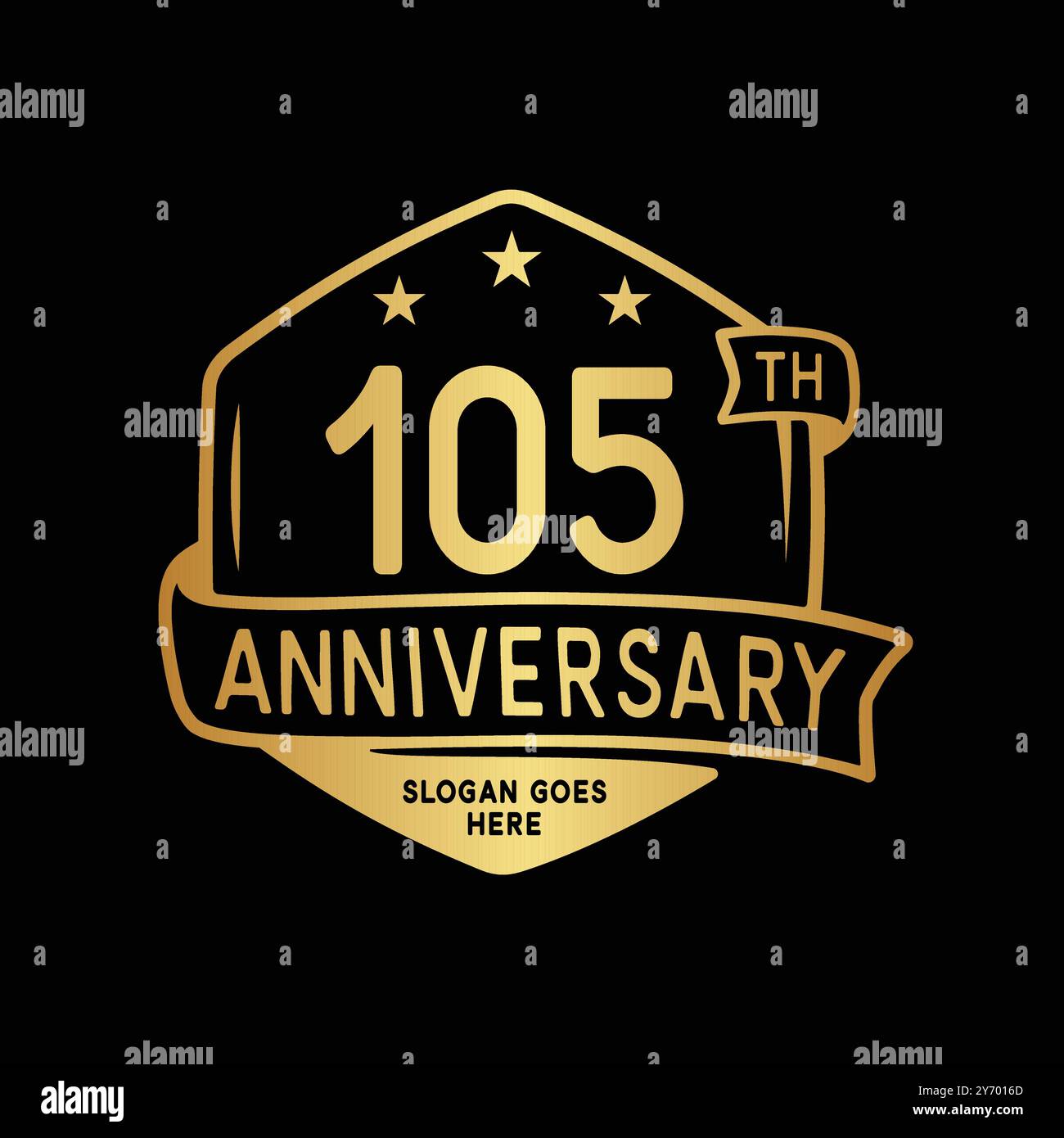 105 years anniversary celebration hexagon design template. 105th ...