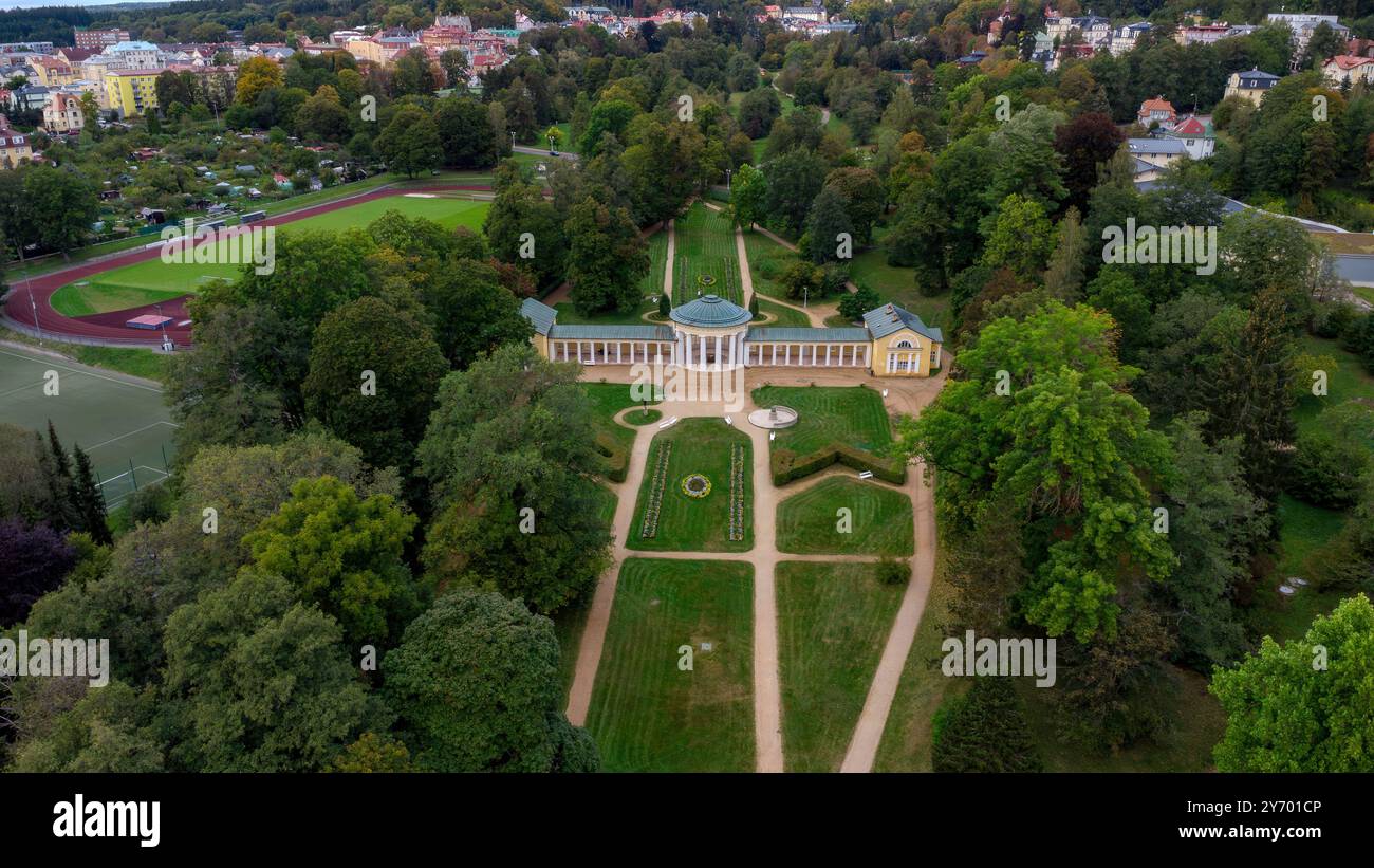 Czech spa town Marianske Lazne (Marienbad) - drone flight through the ...