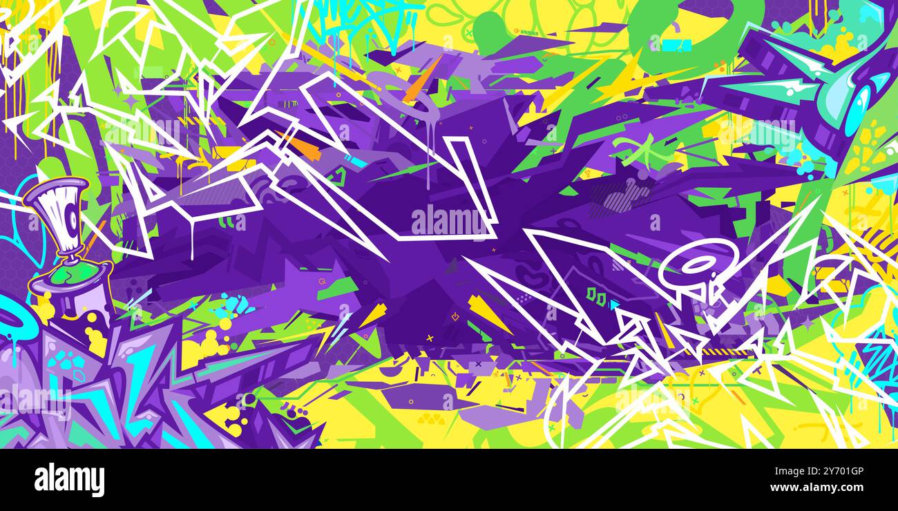 Abstract Hip Hop Urban Street Art Graffiti Style Vector Illustration ...