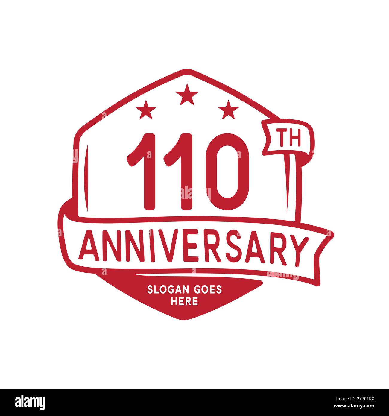 110 years anniversary celebration hexagon design template. 110th ...