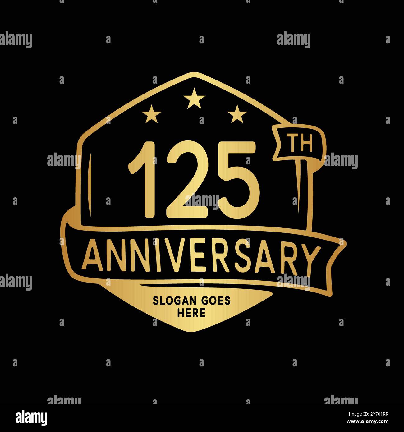125 years anniversary celebration hexagon design template. 125th ...