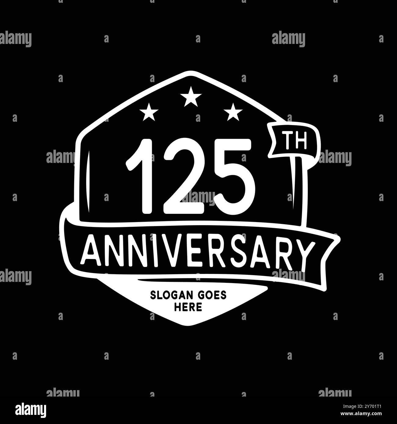 125 years anniversary celebration hexagon design template. 125th ...
