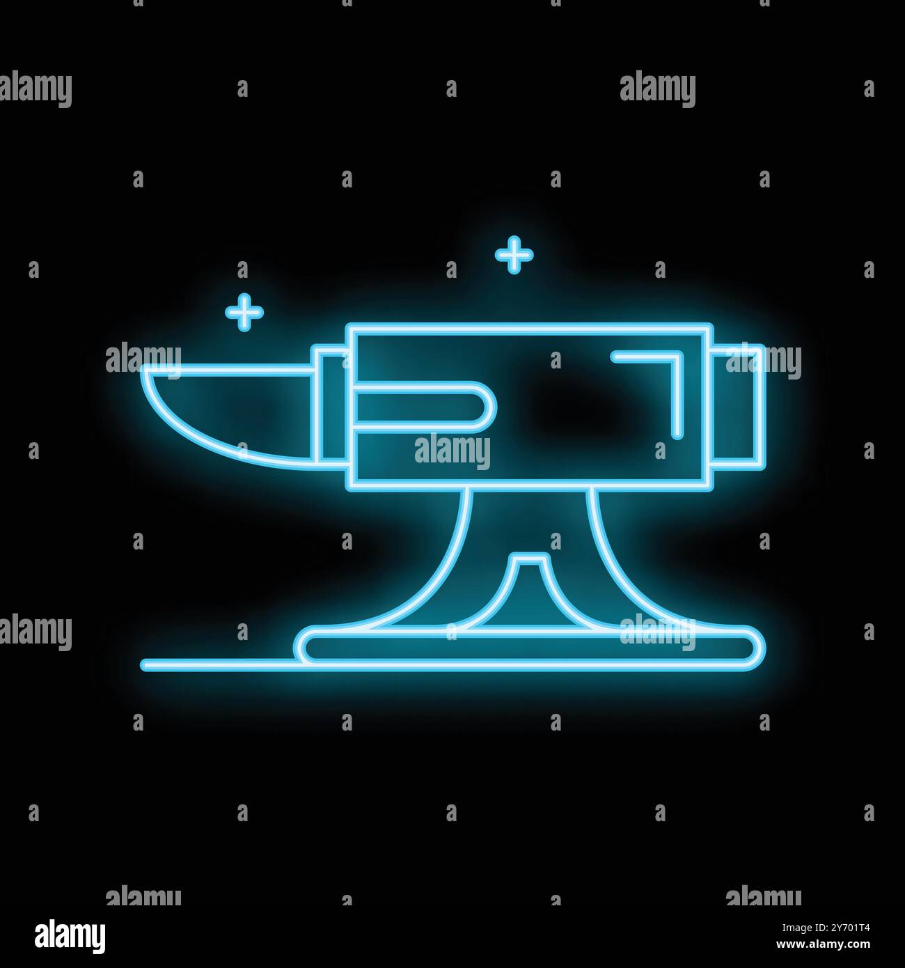 Blue anvil blacksmithing hammer icon Stock Vector Images - Alamy