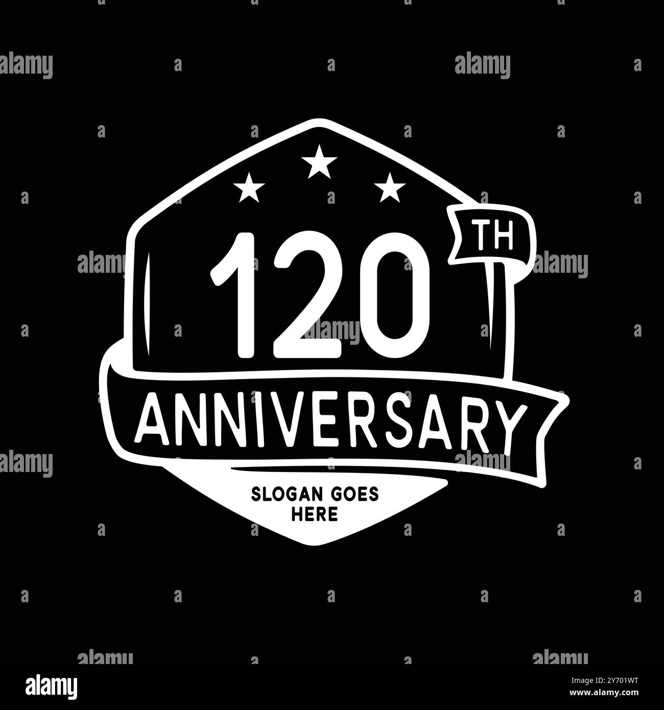 120 years anniversary celebration hexagon design template. 120th ...