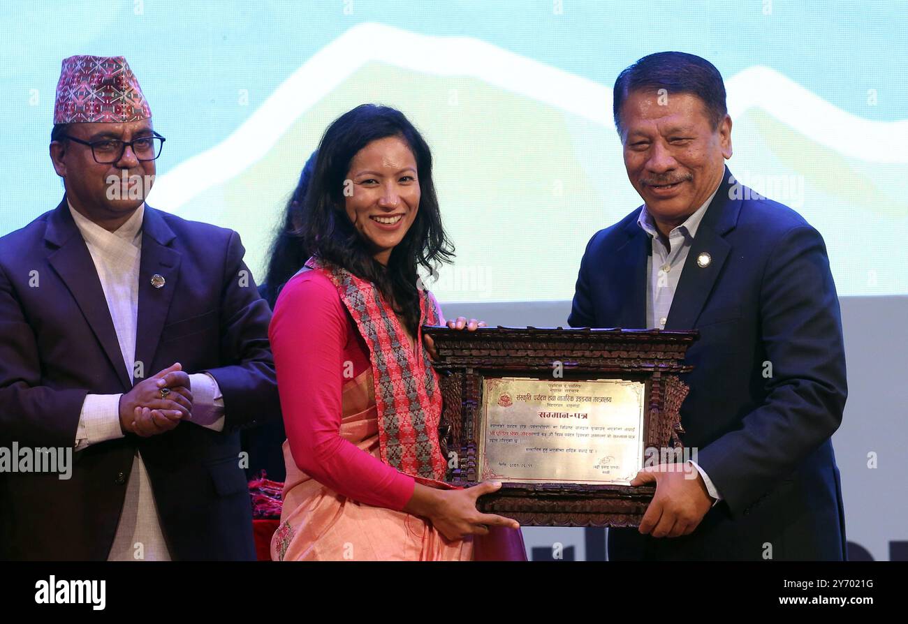 September 27, 2024: Nepal's Deputy Prime Minister Prakash Man Singh(R ...