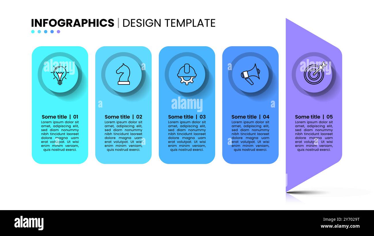 Infographic template with icons and 5 options or steps. Abstract arrow ...