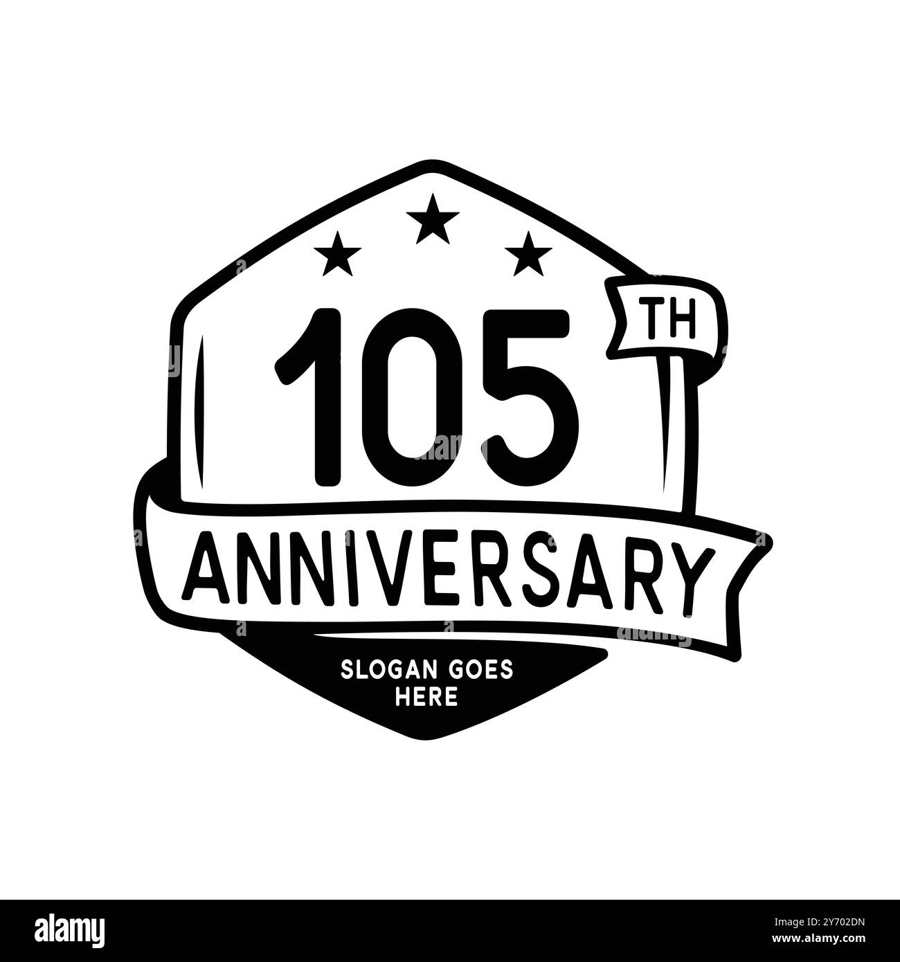 105 years anniversary celebration hexagon design template. 105th ...