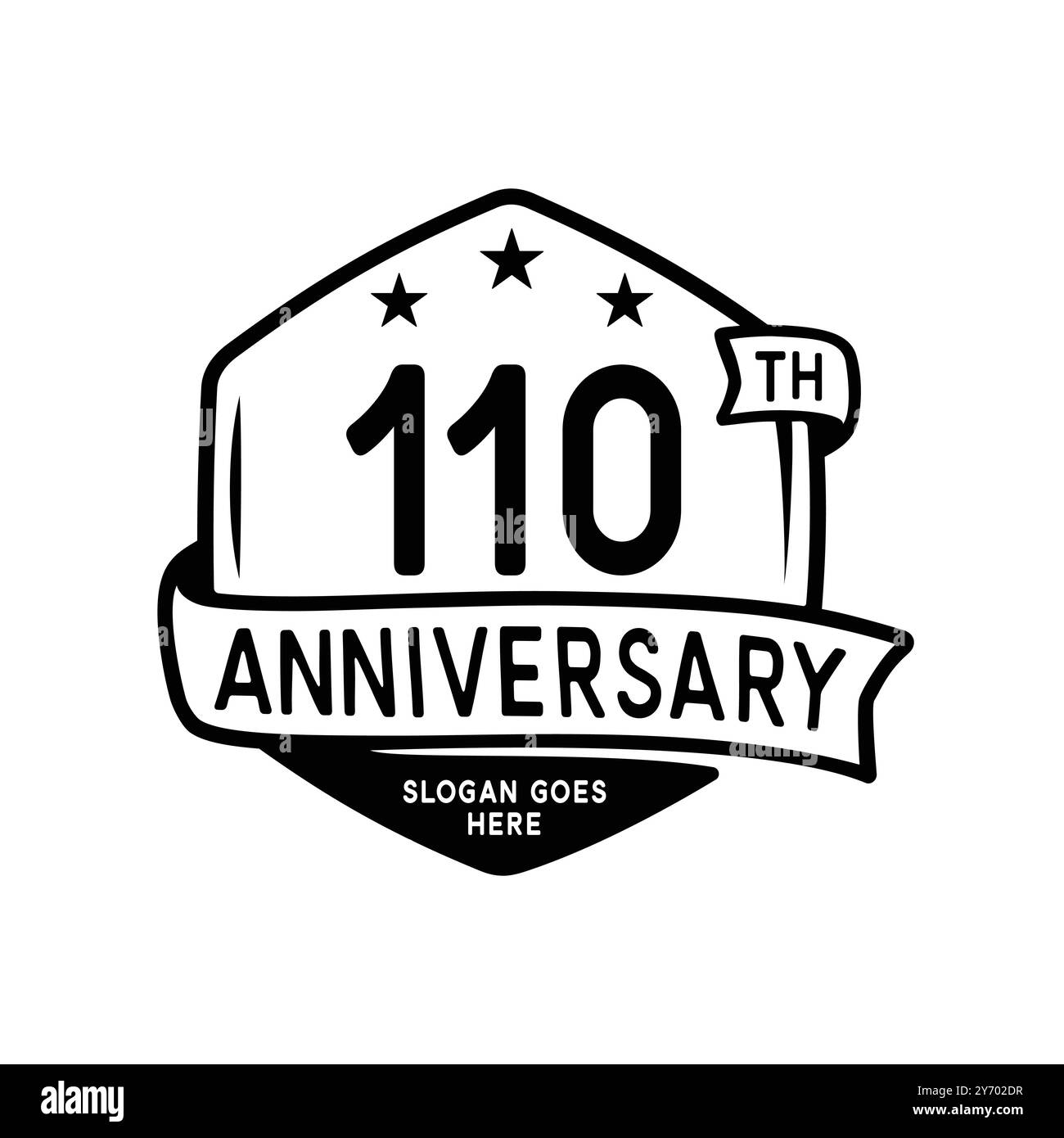 110 years anniversary celebration hexagon design template. 110th ...