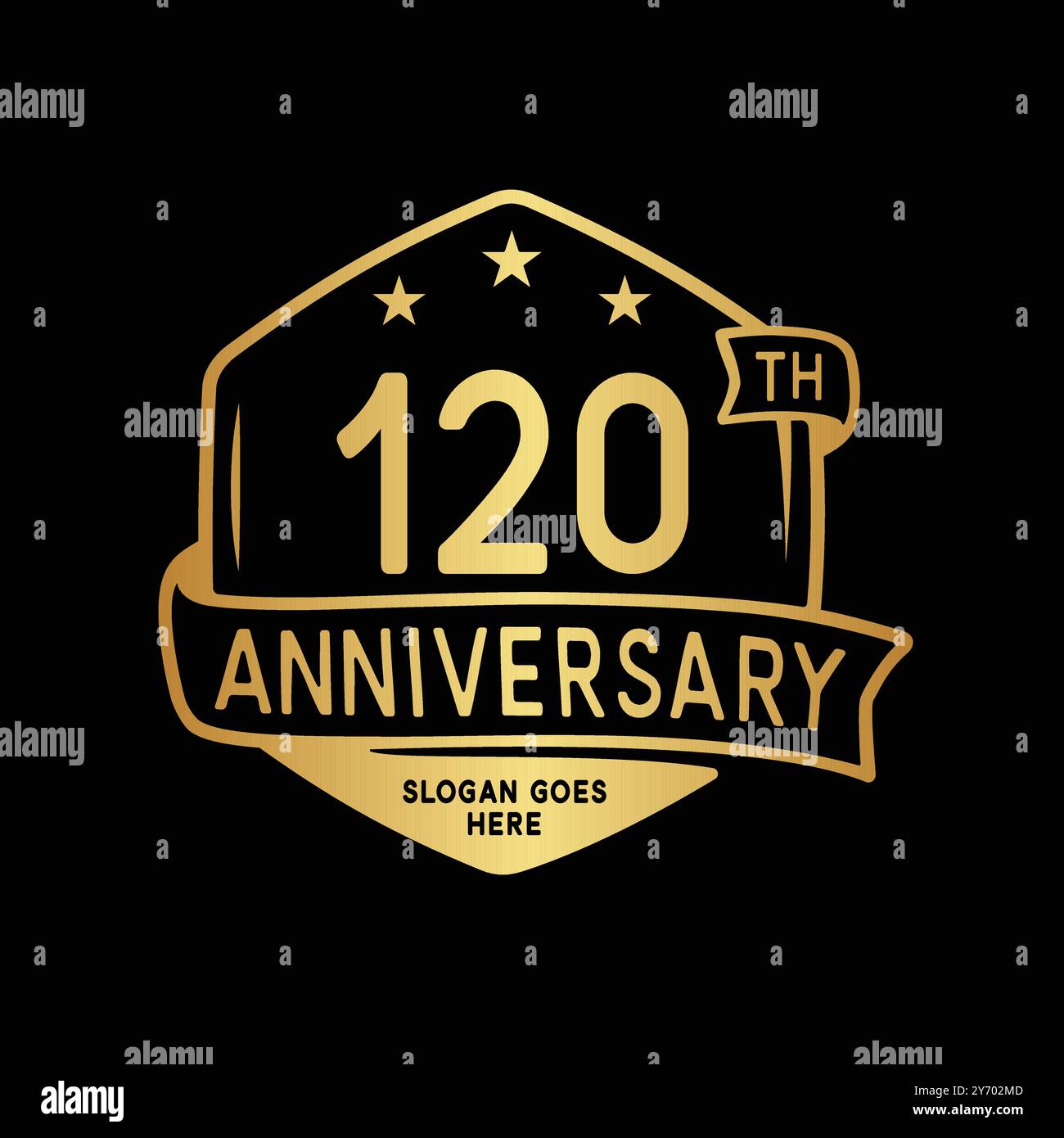 120 years anniversary celebration hexagon design template. 120th ...