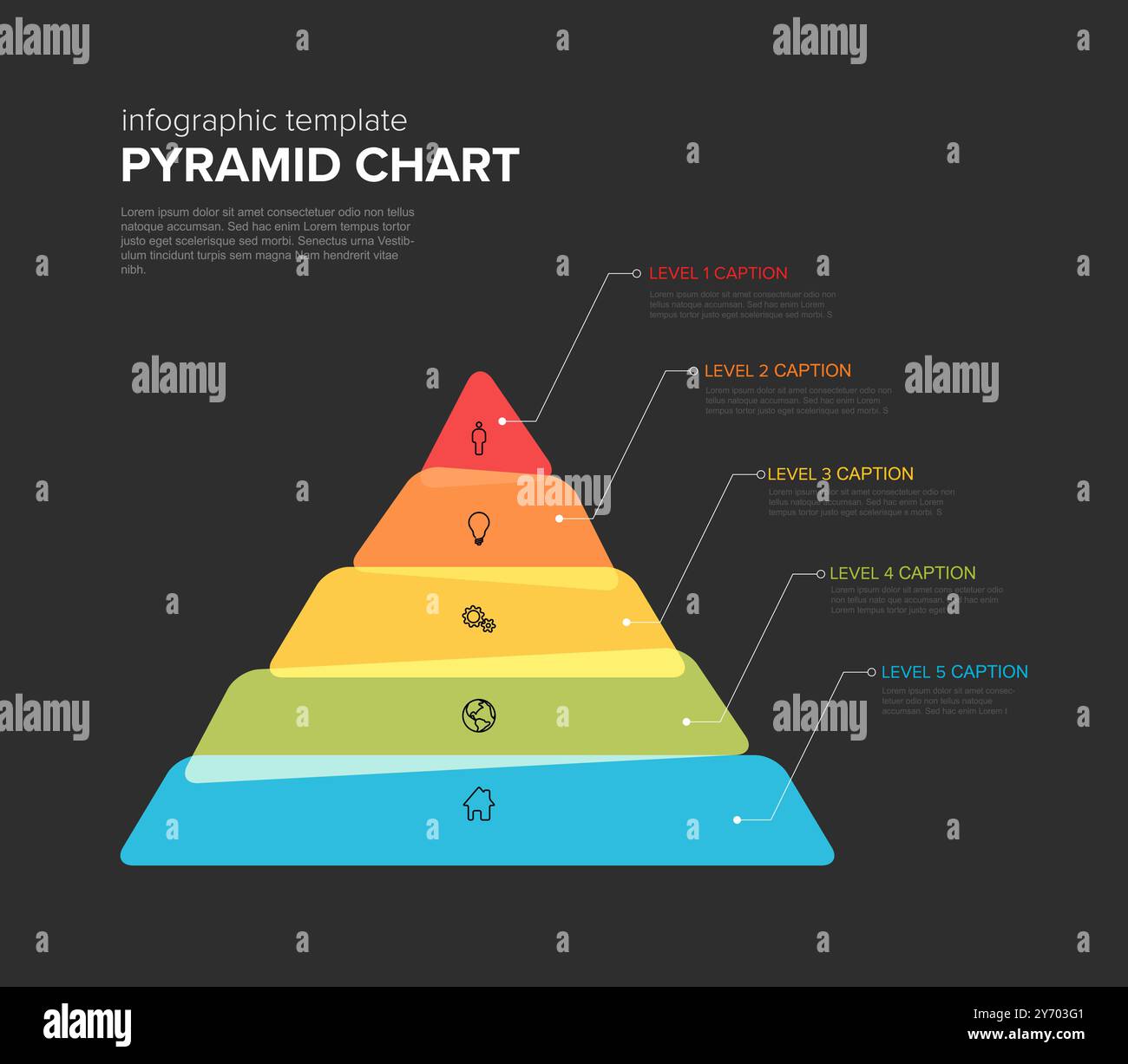 Vector Maslow Infographic stipe layers template with five levels ...