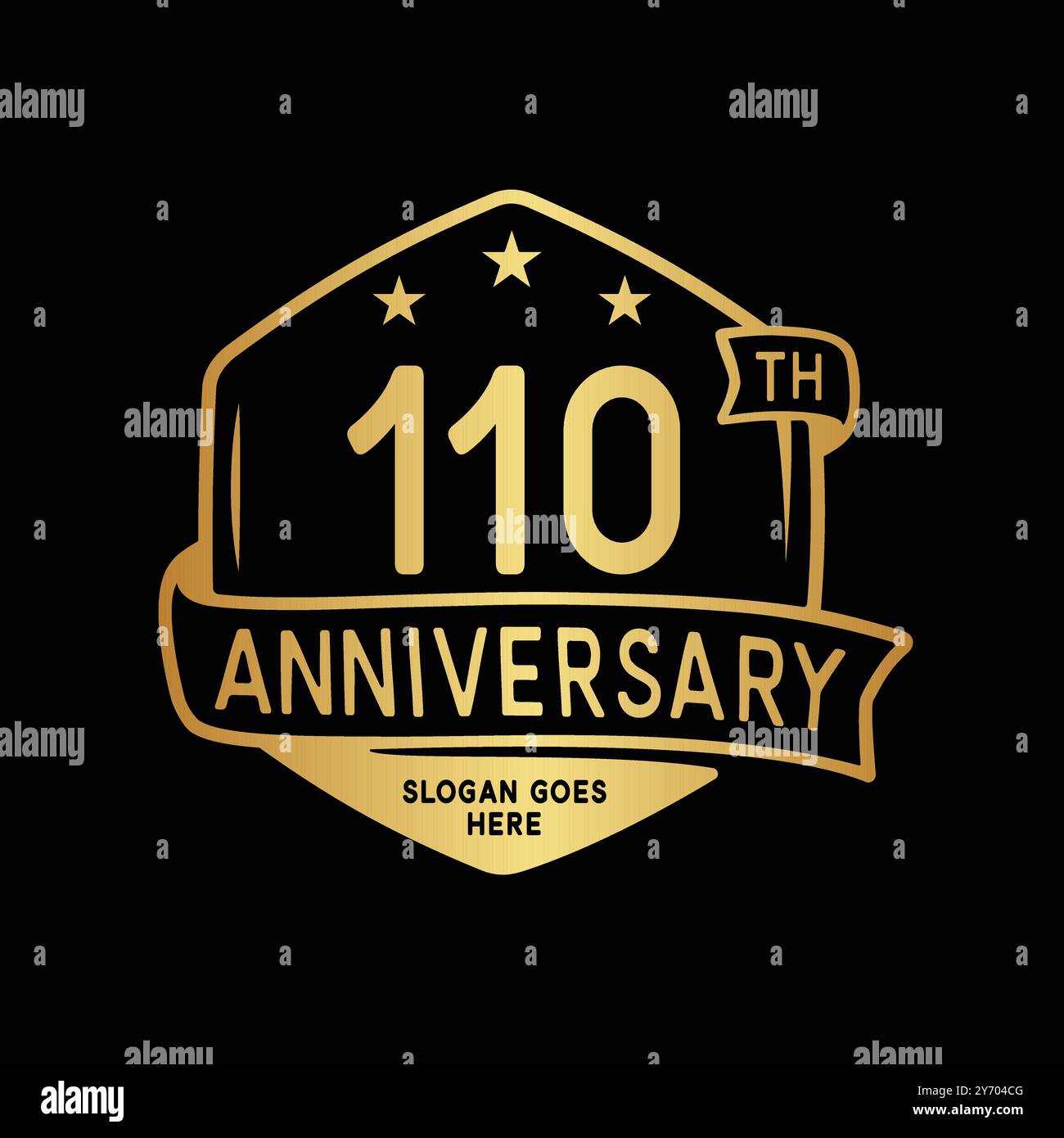 110 years anniversary celebration hexagon design template. 110th ...
