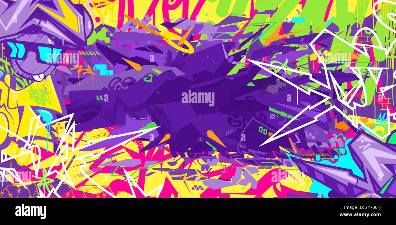 Abstract Hip Hop Urban Street Art Graffiti Style Vector Illustration ...