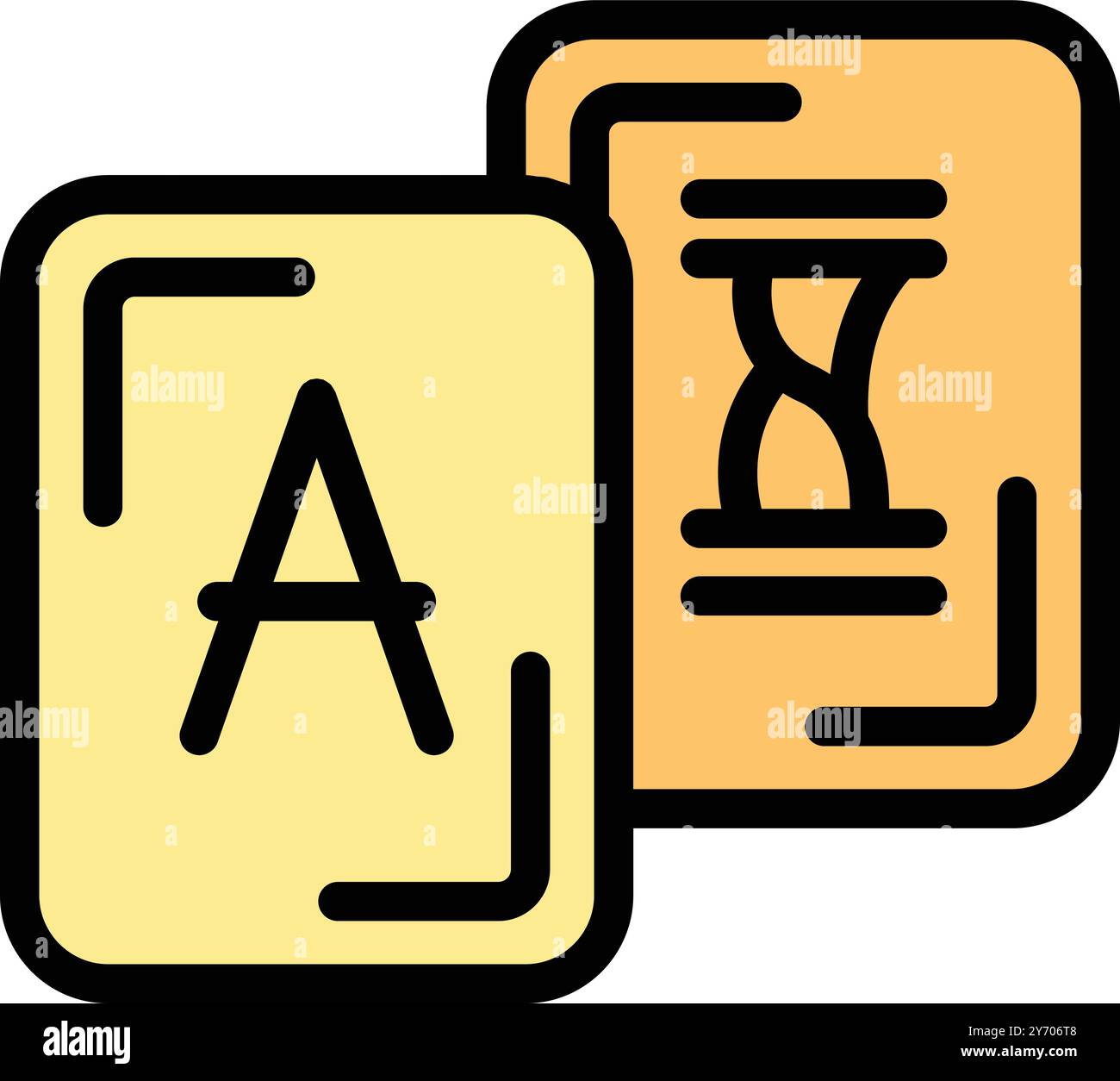 Tarot card with letter a and hourglass drawing representing destiny and ...