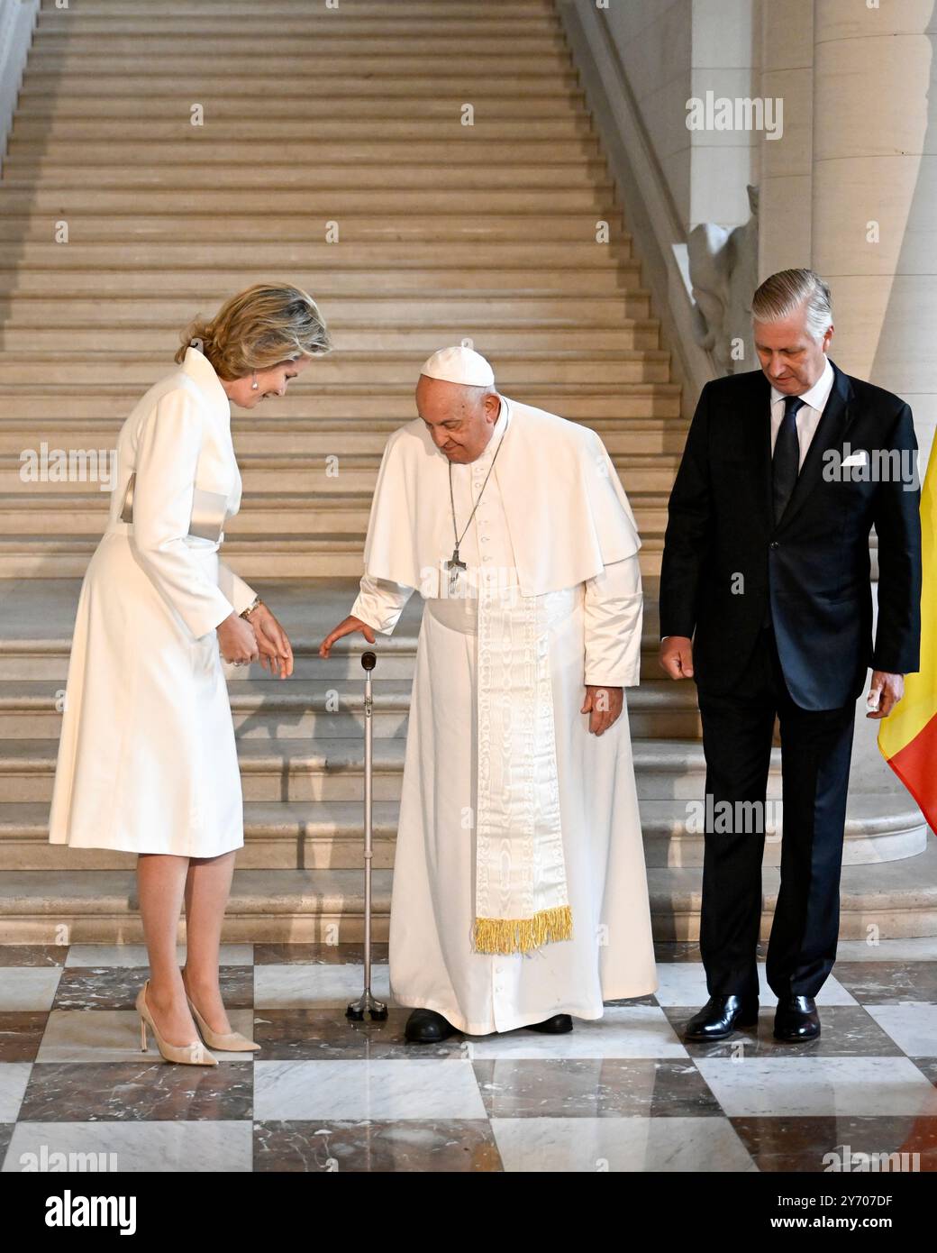 Queen Mathilde of Belgium, Pope Francis and King Philippe - Filip of ...