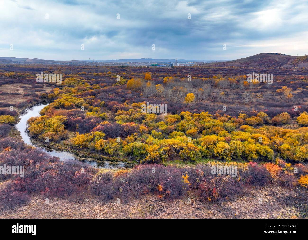 HULUNBUIR, CHINA - SEPTEMBER 27, 2024 - Aerial photo taken on Sept 27 ...