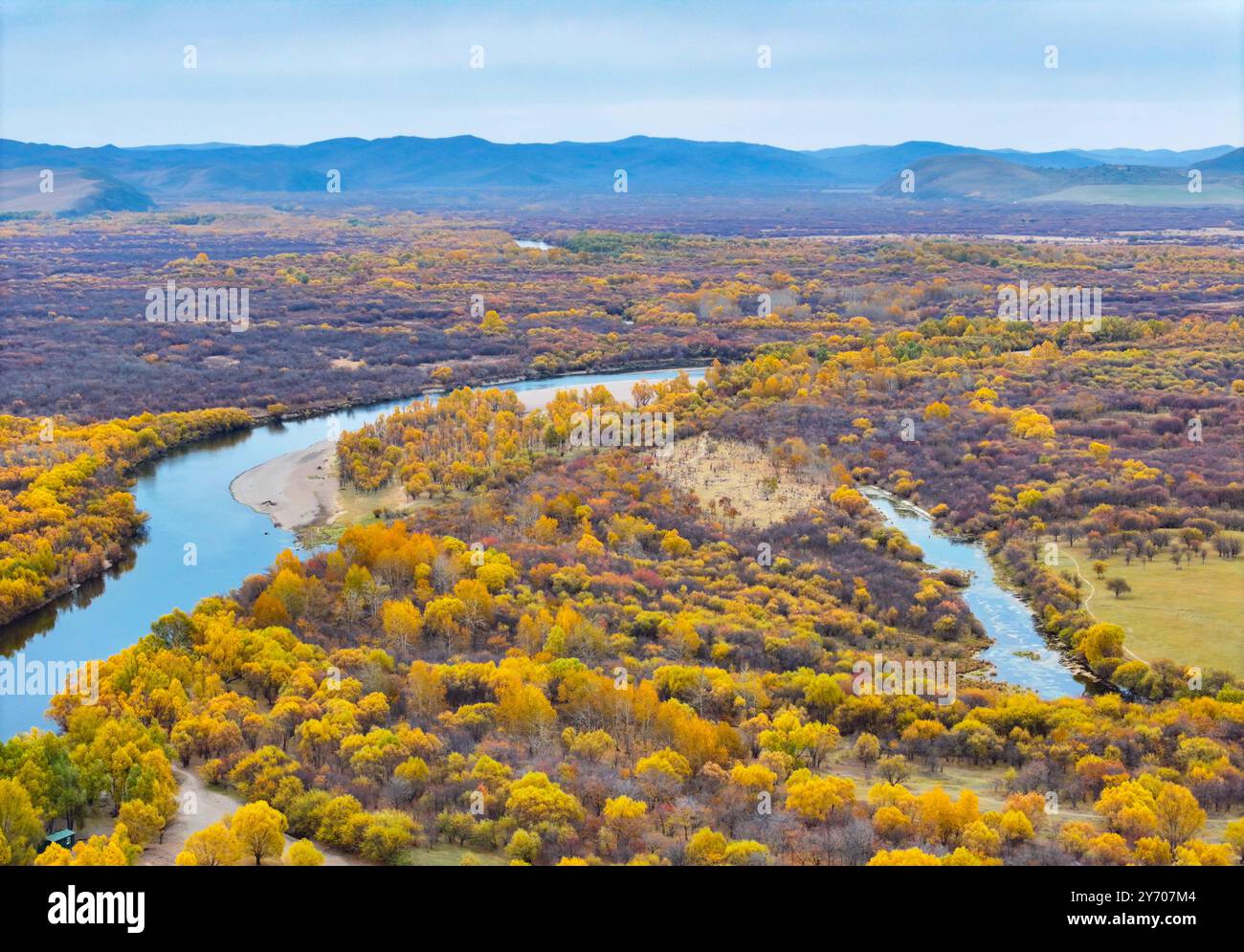 HULUNBUIR, CHINA - SEPTEMBER 27, 2024 - Aerial photo taken on Sept 27 ...