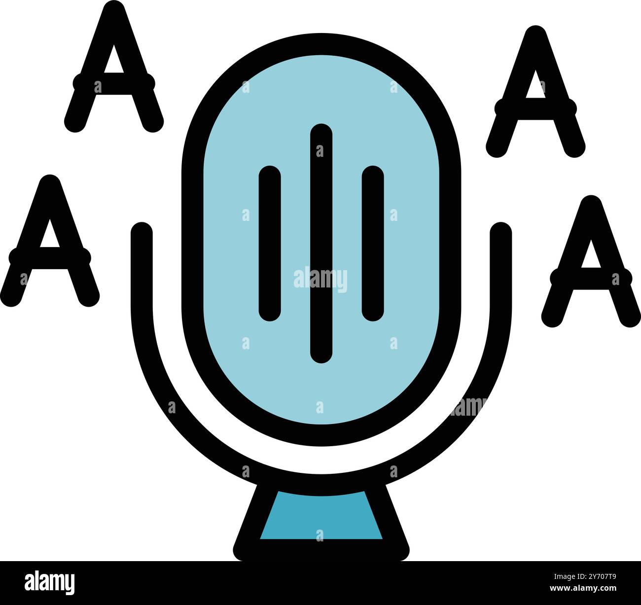 This icon features a microphone converting audio waves to text with ... This icon features a microphone converting audio waves to text with ...