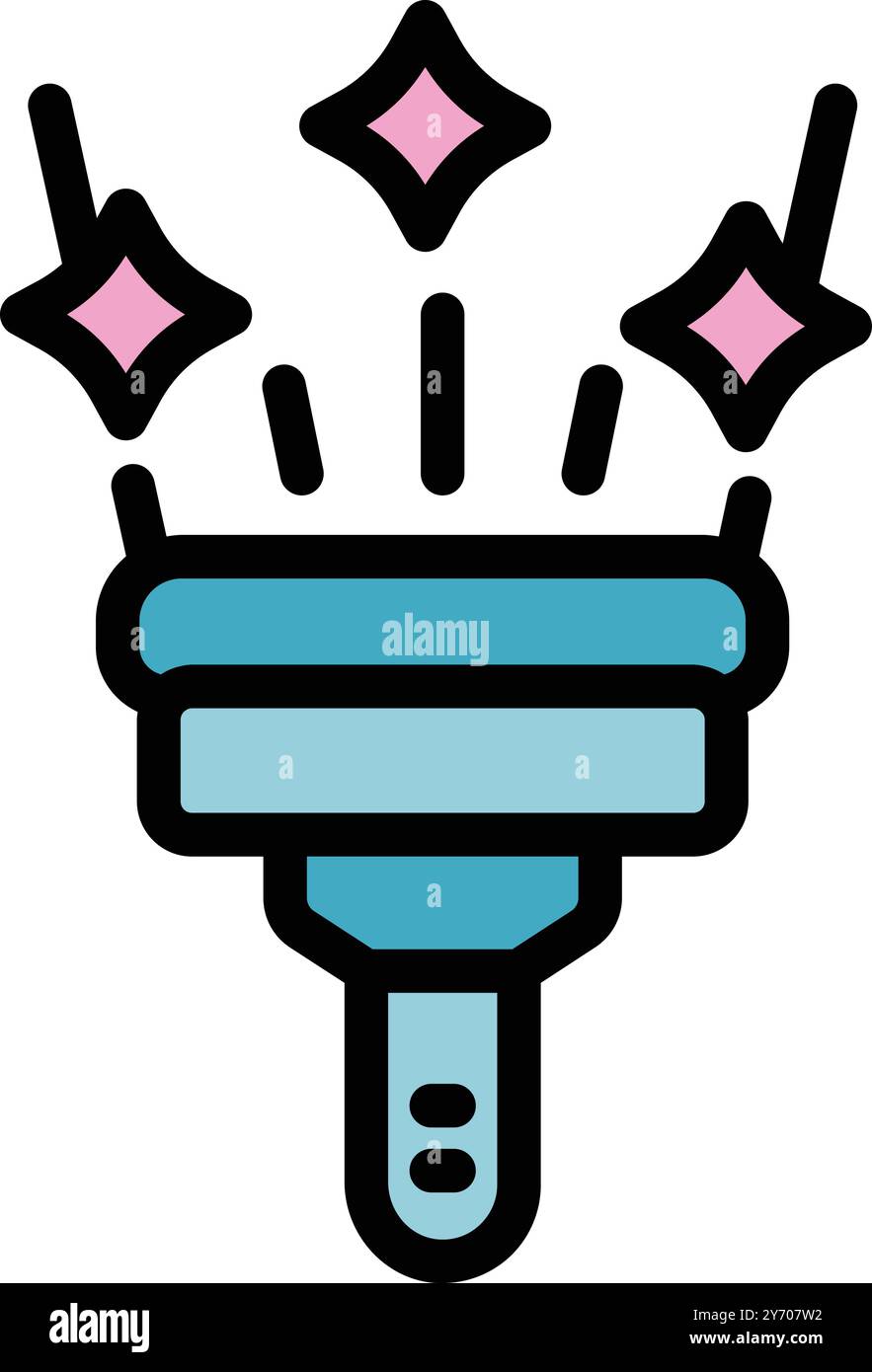 Vector illustration of a cleaning brush spreading sparkle and shine ...