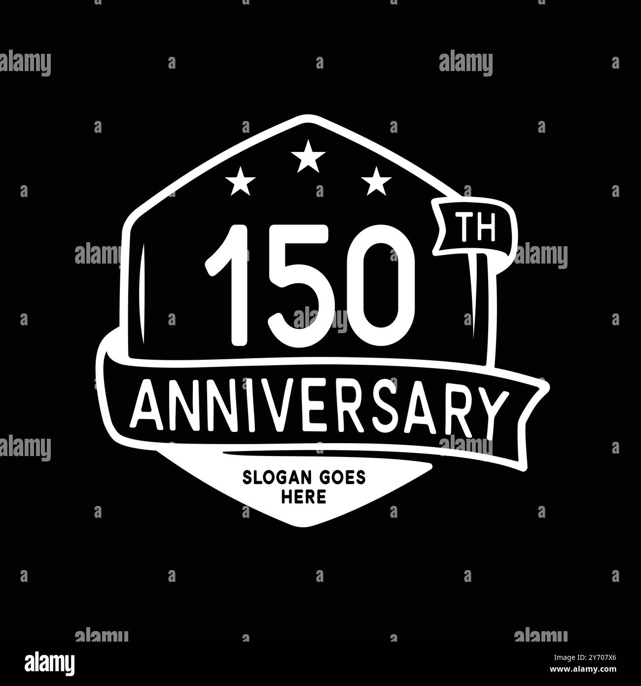 150 years anniversary celebration hexagon design template. 150th ...